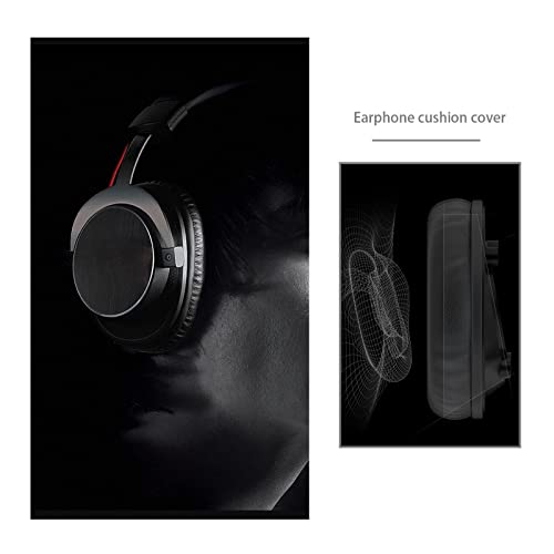 1 Pair Ear Pads Compatible with Creative Sound BlasterX H5 BlasterX H7 H5 H7 Headsets Protein Leather Foam Replacement Comfort Replacement Ear Cushions Black