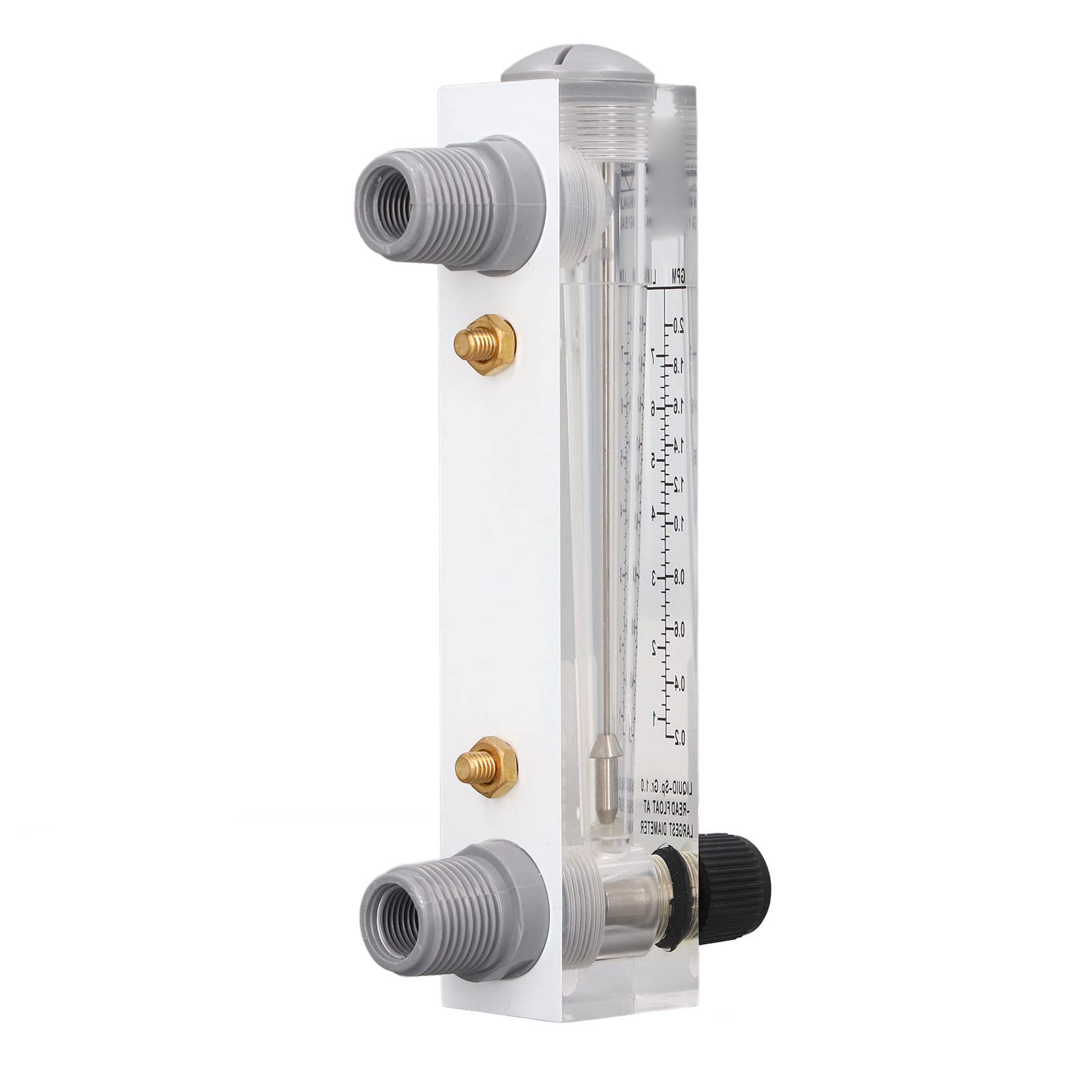 0.2β2GPM Panel Type Water Meter Adjustable Liquid Flowmeter 1/2in Male Thread 1/4in Female Thread