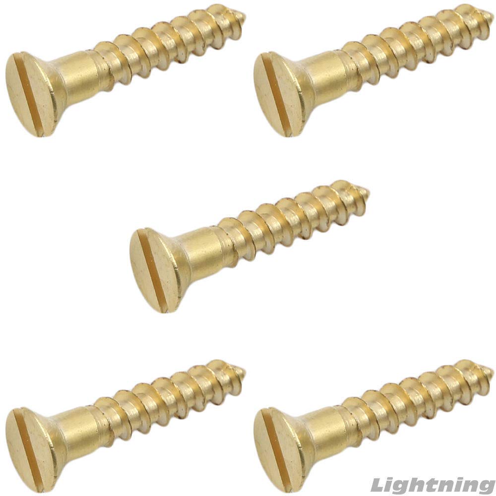 #0 x 3/8 Solid Brass Flat Head Slotted Wood Screw Qty 100