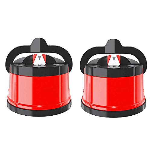 2PCS Knife Sharpeners, Mini Pocket Knife Sharpener Suction Cup Sharpening Stone for Most Blade Types Kitchen Camping