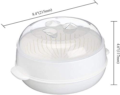1-Tier Microwave Steamer Heating Steamer for Home Kitchen White (Round)