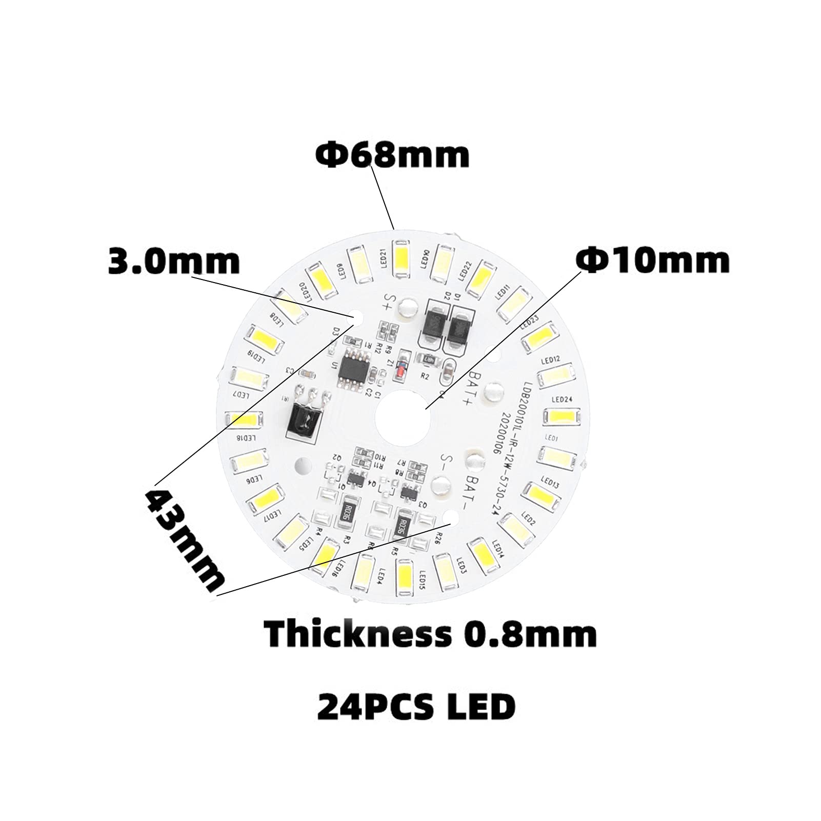 01 02 015 Lamp Panel Board, White+ Warm Light 3.2V/3.7V LED Lamp Panel for Solar Garden Lights for Solar Flood Lights for Garden for Home