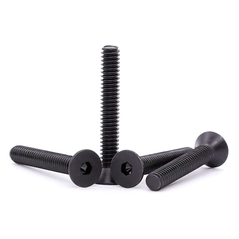 1/4-20 x 1-1/4" (26 pcs) Flat Countersunk Head Socket Head Cap Screws, 10.9 Grade Alloy Steel, Black Oxide Finish, Allen Hex Socket Drive, Full Thread, Coarse Thread UNC