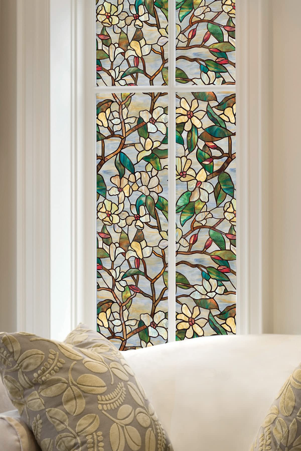 01-0142 Window Film, Summer Magnolia, Self-Static, 24 x 36-in. - Quantity 1