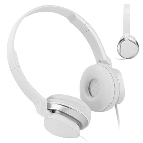 070 Over Ear Headset, Stereo Sound Earphone with Mic, Gaming Overhead Headphone, Stereo Sound Quality Headset,(White)