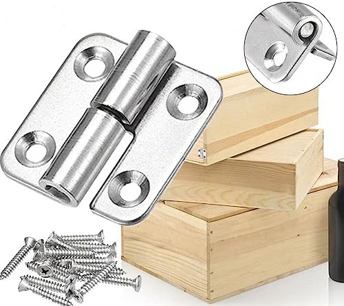 1.5Inch Lift Off Hinge, 6 Pieces Small Door Hinges Stainless Steel Folding Butt Hinges, 304 Stainless Steel Detachable Door Small Lift-Off Hinges (Left, 6PCS)