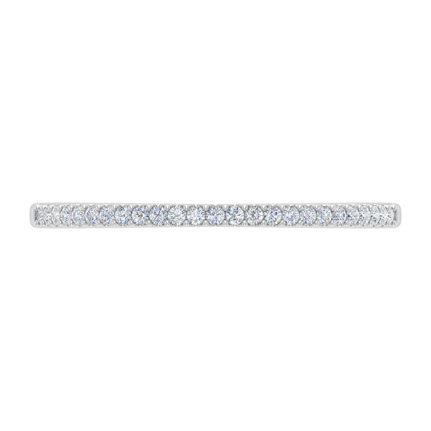 0.08 ctw 950 Platinum Round Diamond Ladies Wedding Anniversary Stackable Ring (Ring Size 7) (SI1-SI2 Clarity)