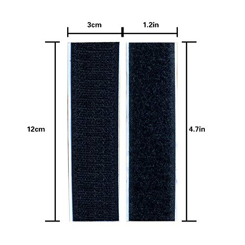 15Pcs Professional Self Adhesive Hook and Loop Sticky Back Fastener, Double-Sided Fasten Interlocking Tape for Home and Office Use, 1.2 x 4.7 Inch