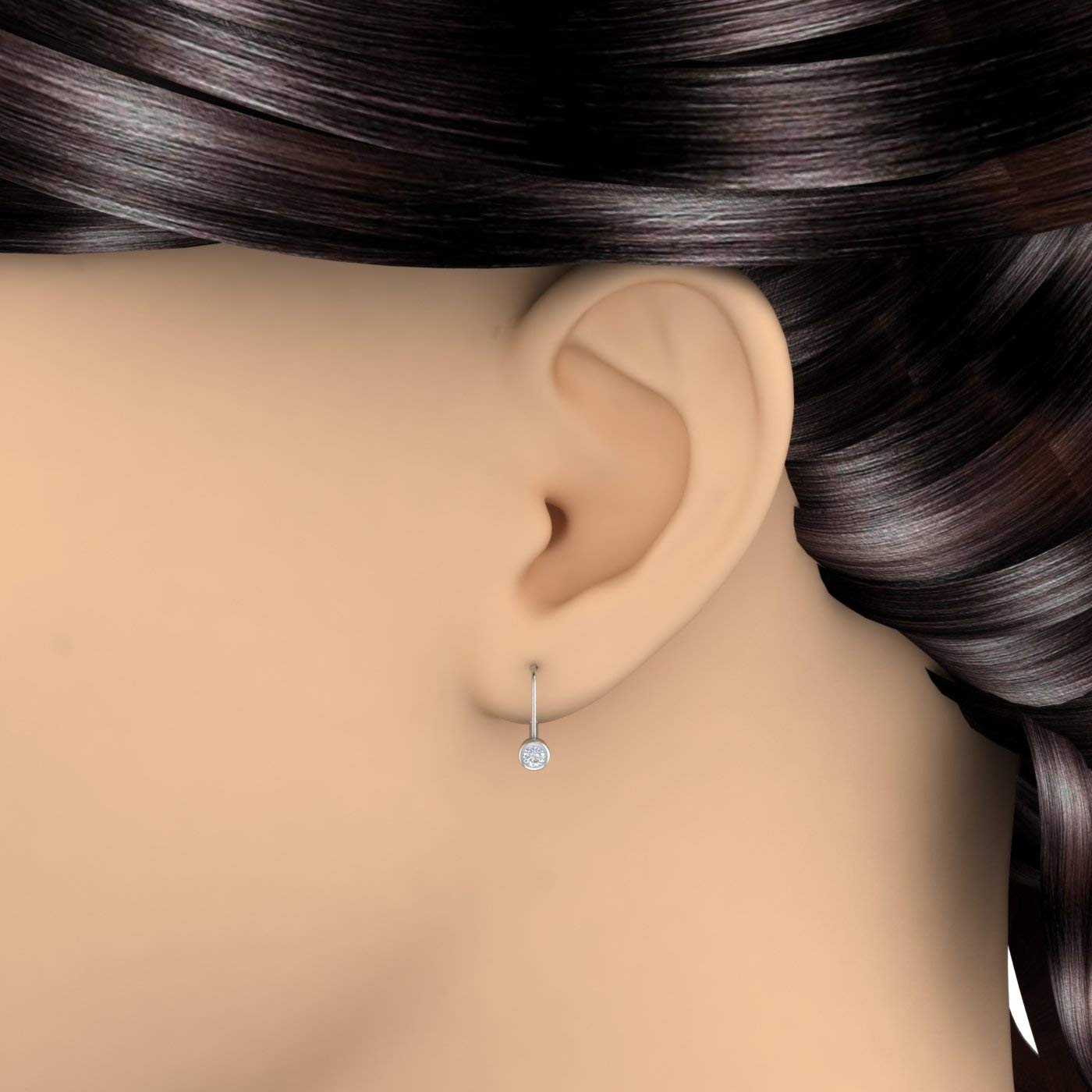 0.40 Carat Diamond Lever-back Drop Earrings in 14K White Gold