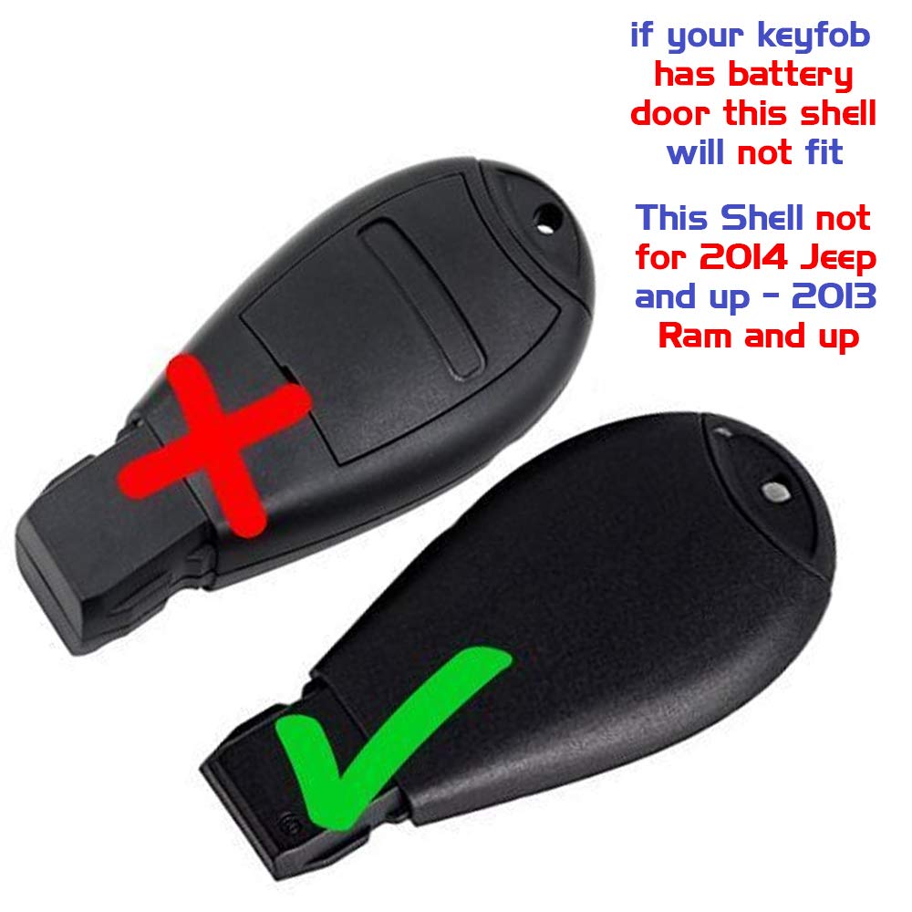 1 New Keyless Entry 5 Buttons Remote Start Car Fobik Key Fob Fobik Shell / CASE M3N5WY783X IYZC01C for Jeep Commander and Grand Cherokee - (No Electronics or Chip Inside)