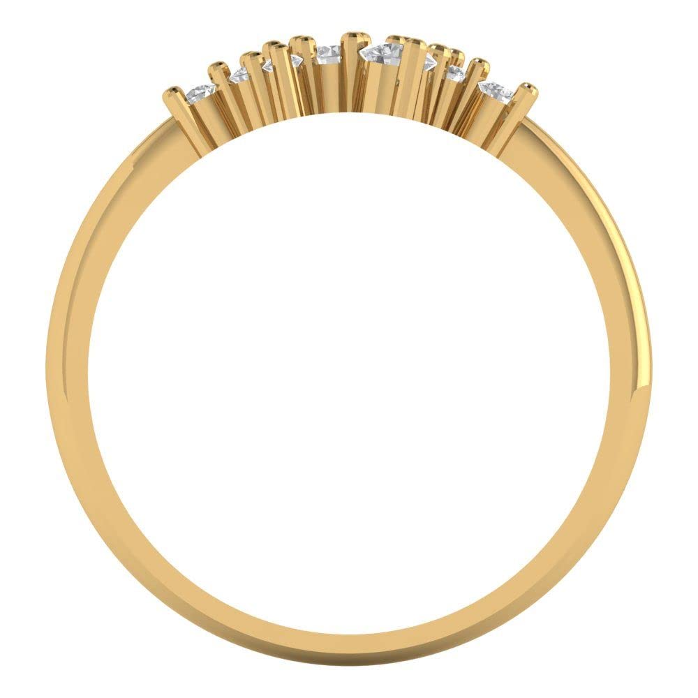 0.17 ct Brilliant Round Cut Clear Simulated Diamond 14k Yellow Gold Wedding Engagement Promise anniversary Band Sz 5.75