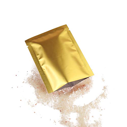 100PCS Matte Gold Metallic Foil Open Top Mylar Packaging Bags 12x18cm (4.7x7")