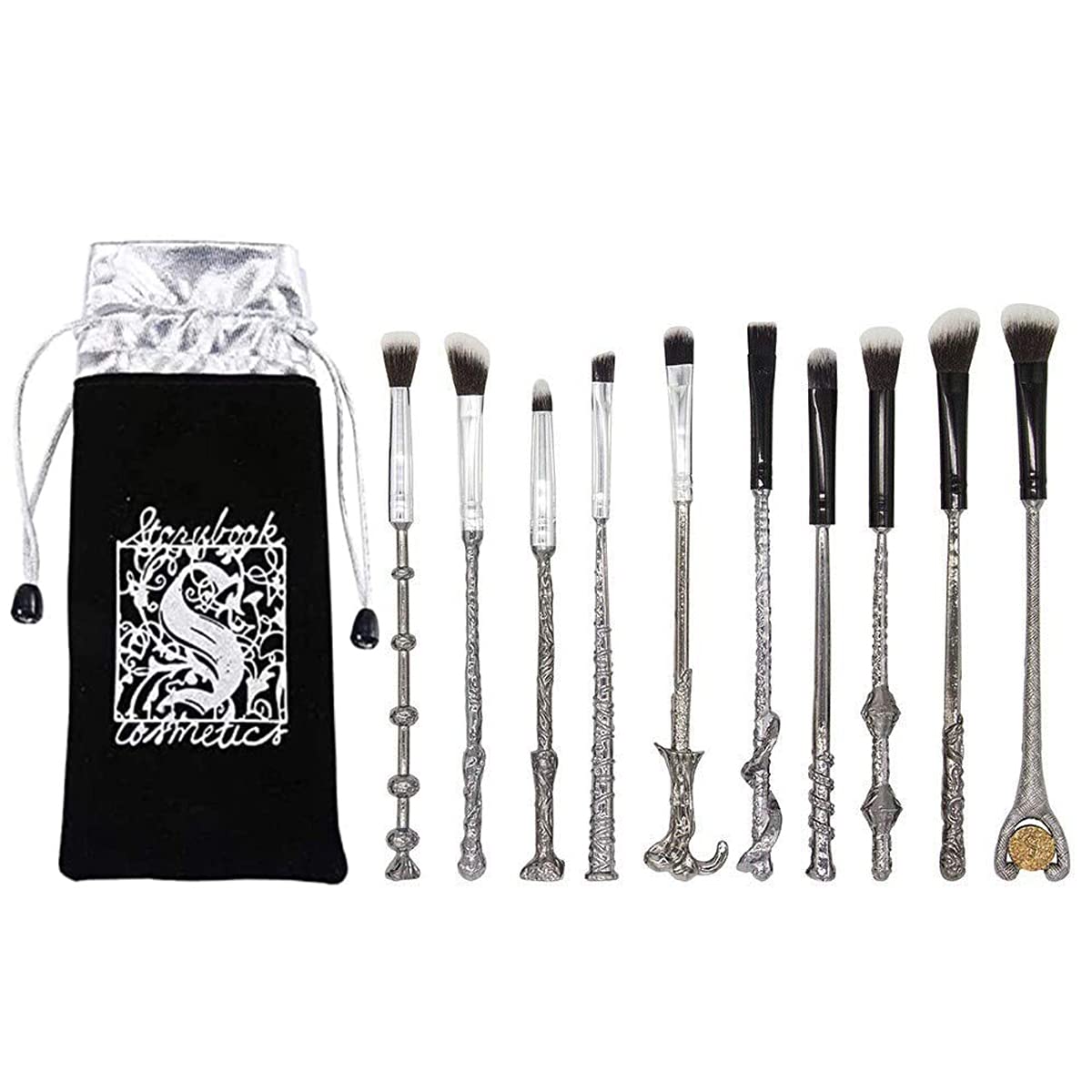 10 PCS Harry Gifts Potter Makeup Brushes Wand Brushes Set for Foundation Blending Blush Concealer Eyebrow Face Powder