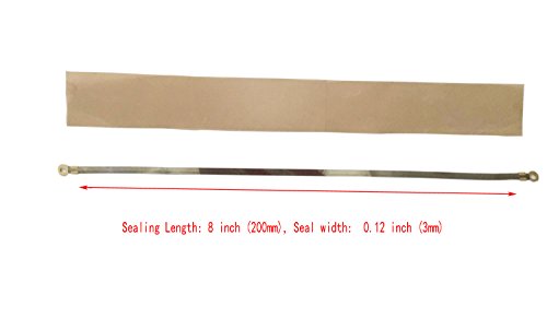 10PCS 8" Sealer Replacement Element Grip and Teflon Tapes, Impulse Sealer Repair Kits Heat Seal Strips for Most Hand Sealers, Length: 8 inch (200mm)