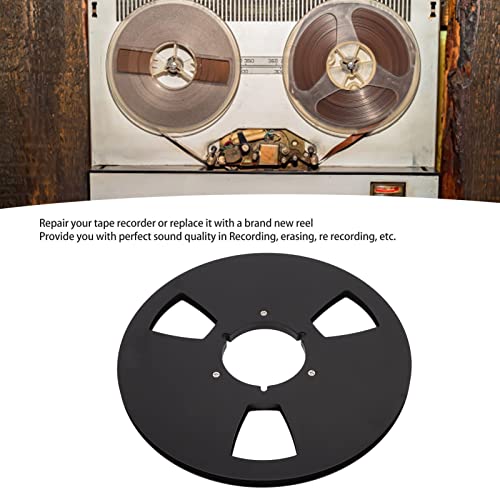 1/4 10 Inch Empty Tape Reel, Bend Resistant Recording Tape Reel Durable Empty Disc Opening Machine Parts Reel Tape (Black)
