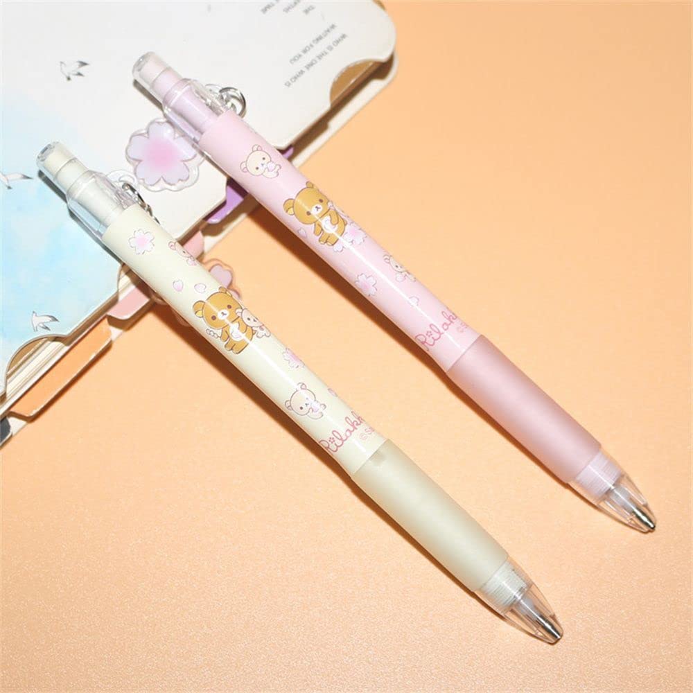 0.5mm&0.7mm Cute Mechanical Pencil Cartoon Ber Movable Pencil Automatic Writing Pencils With Sakura Pendant(1pc Random 0.7mm)