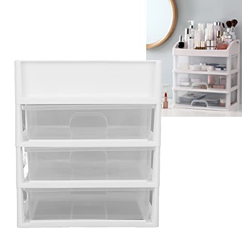 3 Drawer Makeup Organizer, Transparent 3 Floors Dustproof Makeup Organizer Box Classification Storage Pull Out for Cosmetics Shop for Household