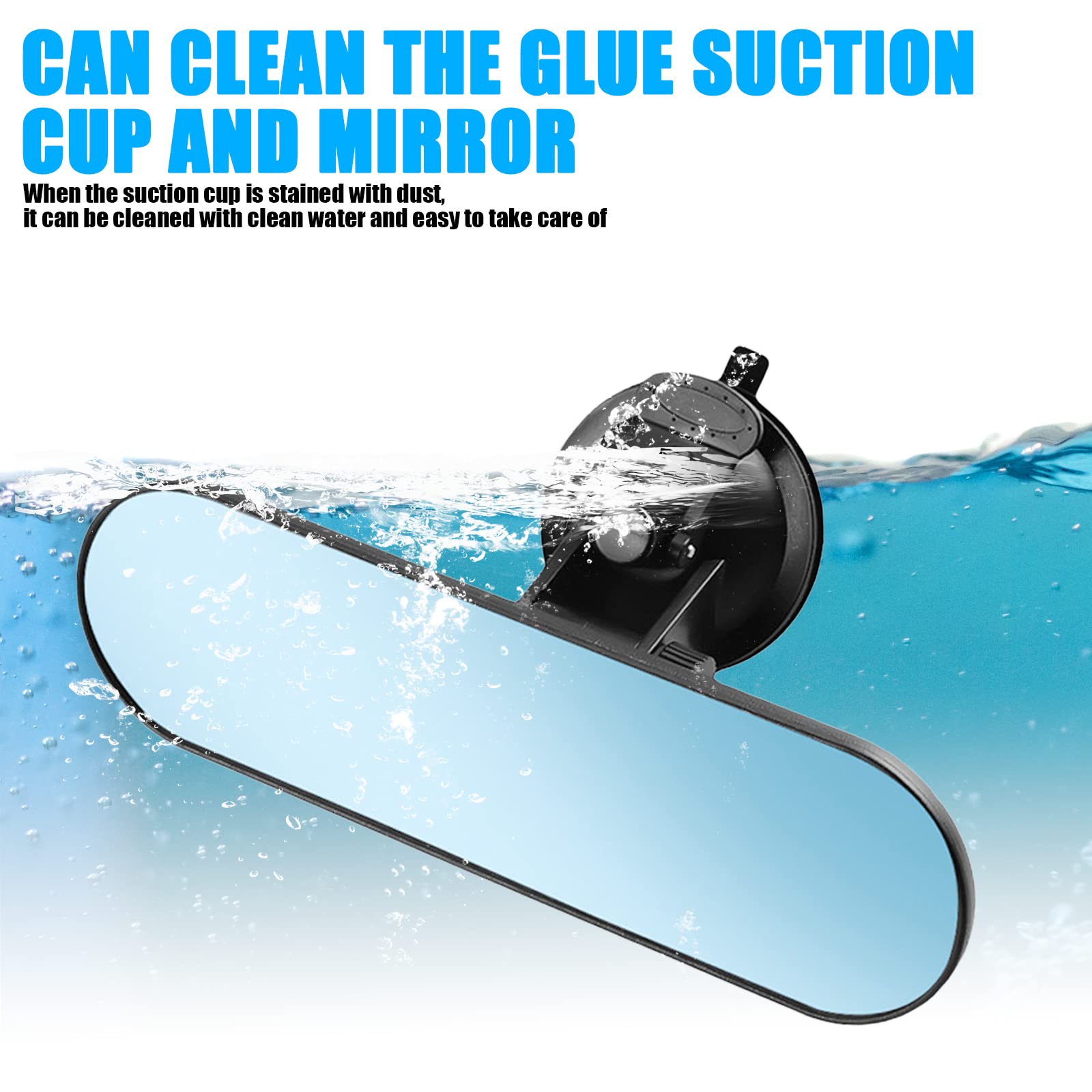1 PC Car Rear View Mirror, Powerful Suction Cup Car Interior Mirror, Indoor Auxiliary Mirror, HD Car Rear View Mirror, for Car Marine Auto Boat Truck SUV Van (Blue)