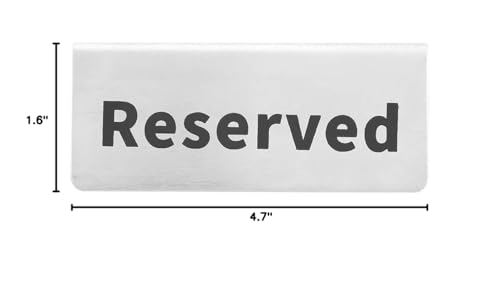 01 V‑Type Reusable Easy to Clean Restaurant Supplies Table Sign, Silver Stainless Steel Table Sign, Weddings for Home Hotels Catering Events(Reserved)