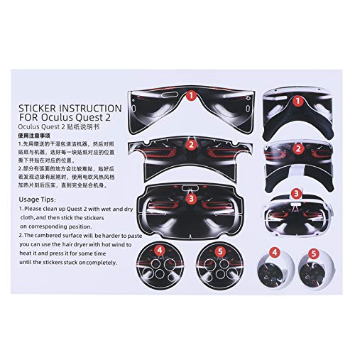 01 VR Controller Headset Stickers, Easy to Paste PVC Material VR Protective Sticker for Quest 2 for VR Gaming Glasses(Dark Lord)