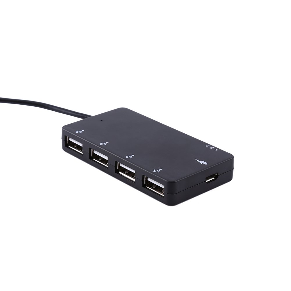 01 4 Port OTG Cable Adapter, 4 Port Micro USB Hub USB2.0 OTG Extension Adapter Charging Cable for Smartphone and Tablet Cable Converter 4 Port USB 2.0 Data Hub