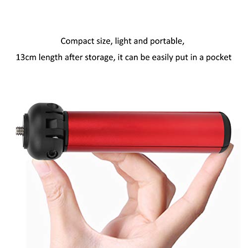 01 Aluminium Alloy Desktop Tripod Action Camera Mini Bracket Accessory with Extension Rods, Sports Cameras, Phones, Mirrorless Cameras and Other Equipment for Pocket 2(Mini Version red)