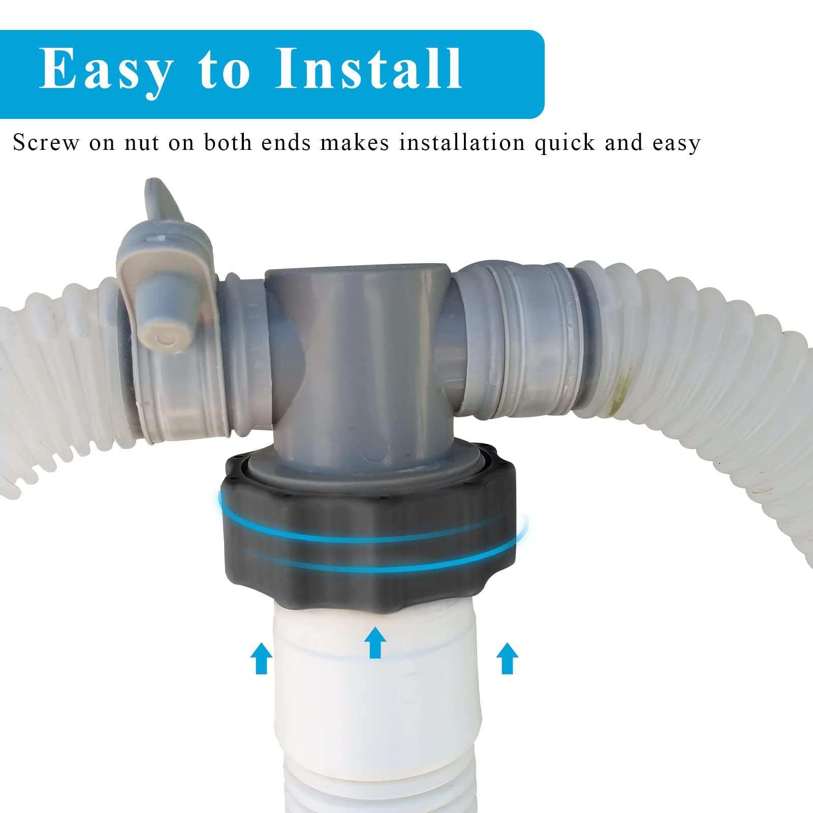 1.5" Diameter Pool Pump Replacement Hose for Intex Filter Pumps Sand Pump & Saltwater Systems - 59" Long(2 Pack)