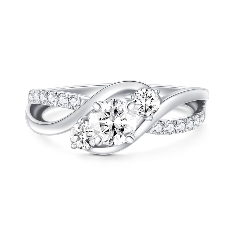 1 Carat (ctw) D-VVS1 moissanite engagement rings for women 14K Gold Rings moissanite rings-14K-6-