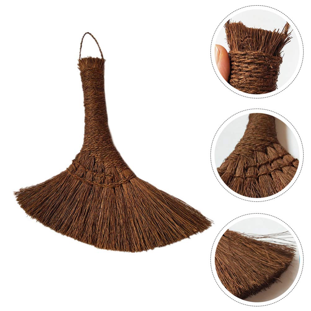 1pc Dust Broom Natural Broom Pet Hair Broom Carpet Broom Household Cleaning Tools Natural Whisk Sweeping Broom House Use Cleaning Broom Small Broom Mini Table Brown Silk Vintage