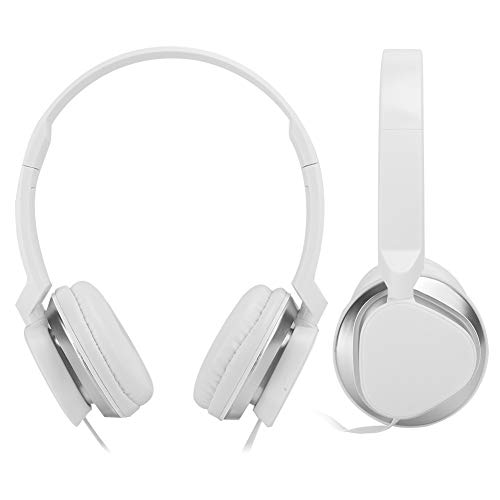 070 Over Ear Headset, Stereo Sound Earphone with Mic, Gaming Overhead Headphone, Stereo Sound Quality Headset,(White)
