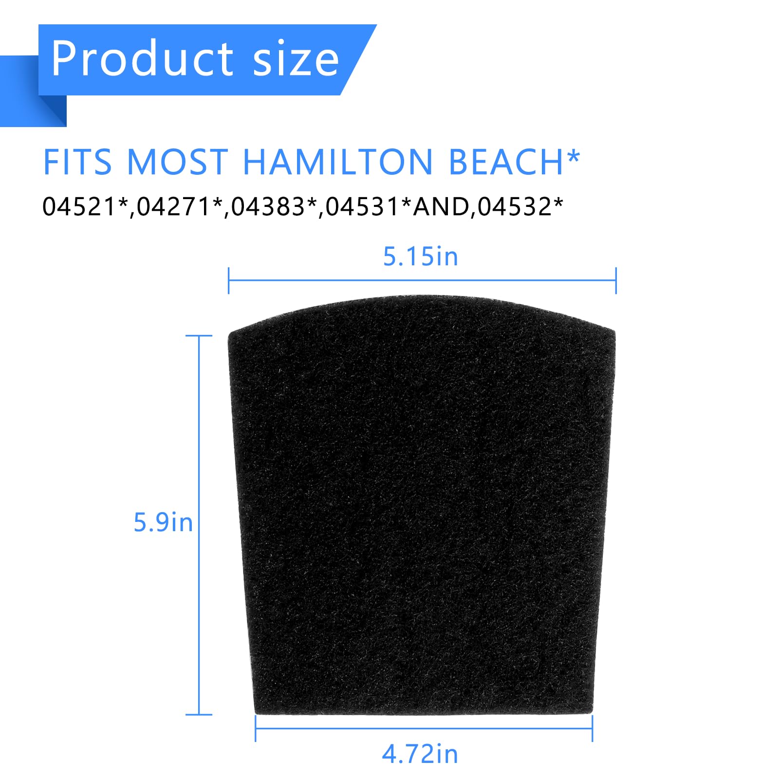 04530GM Filter Compatible with Hamilton Beach with True Air Odors 04530F 04251 04271 04530 04530F 04294 04531GM 04532GM 04234G Carbon Filters(3Pcs)