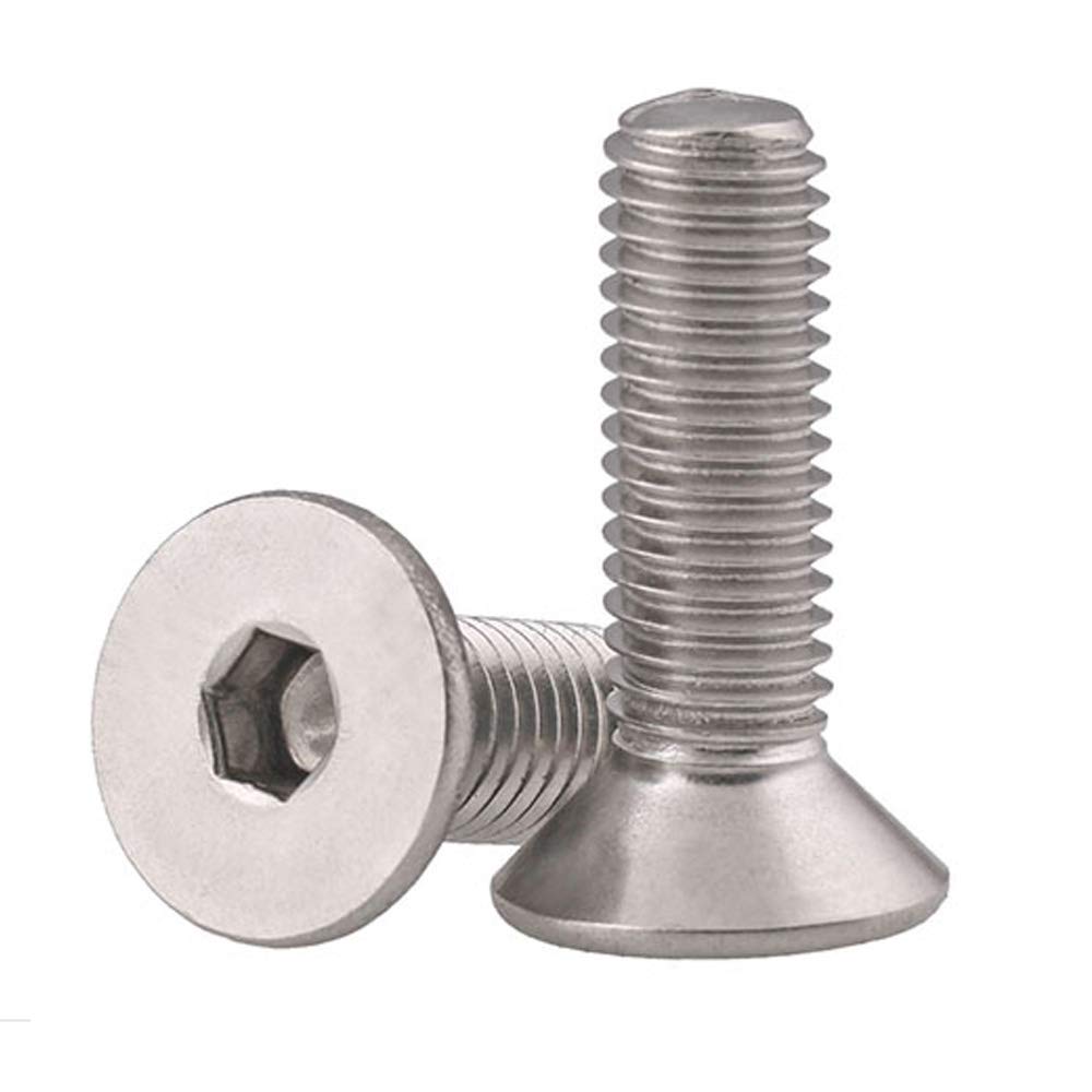 1/4-20 x 1-1/4" Flat Head Socket Cap Screws, Allen Socket Drive, Stainless Steel 18-8 (304), Full Thread, Bright Finish, 25 PCS