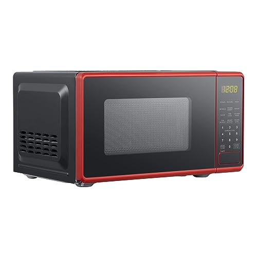 0.7 cu. ft. Countertop Microwave Oven, 700 Watts (Color : Red)