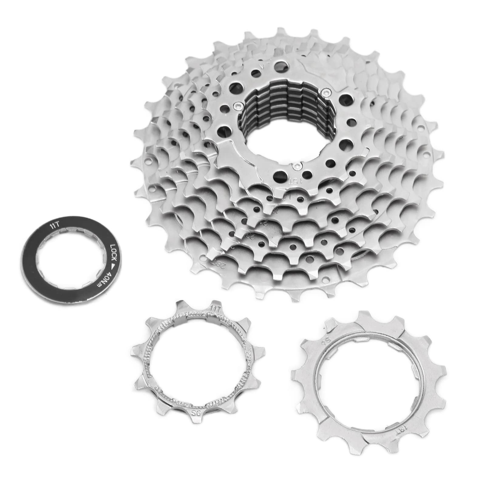 01 02 015 Bicycle Cassette, Bicycle Cassette Flywheel Rust Proof Impact Resistant for Road Mountain Bikes