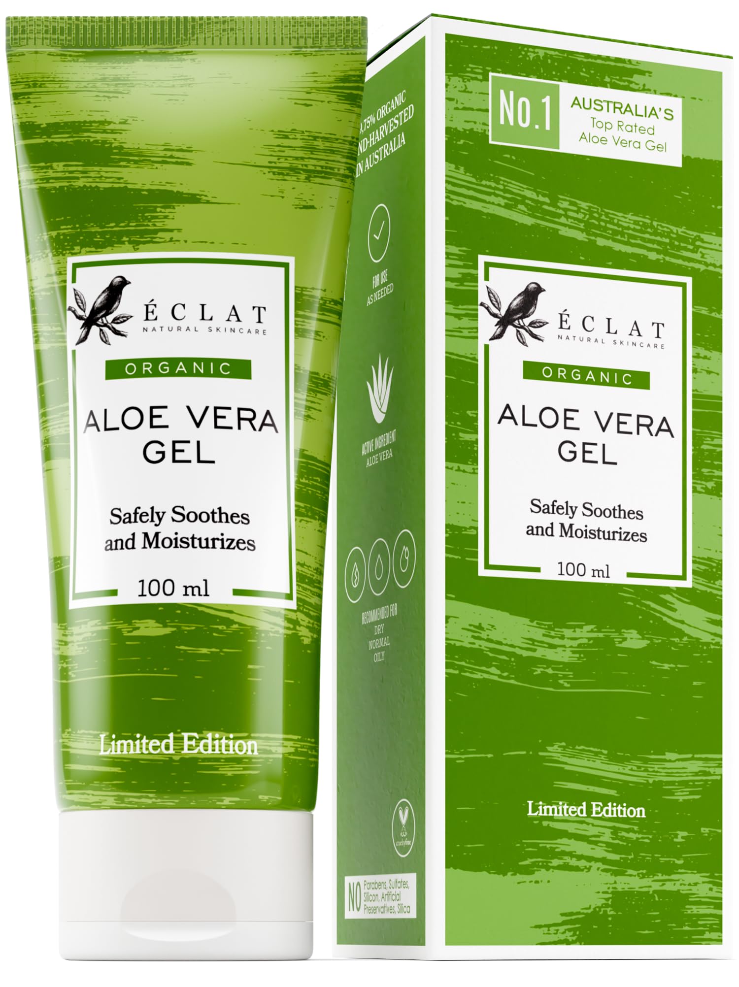 100% Aloe Vera Gel - Pure Aloe Vera Gel, Cooling & Soothing for Face and Skin - Organic Aloe Vera Gel for Sunburn Relief, Natural Hydrating Aloe Gel, Cold Pressed Aloe Vera Gel - Face Moisturizer