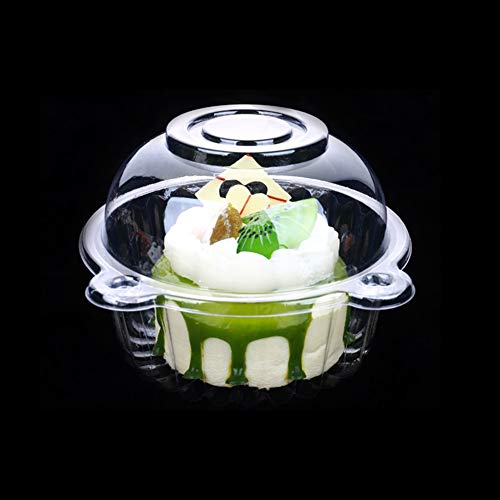 100 Pack Plastic Dome Single Cupcake Carrier Individual Muffin Boxes Holder Cups