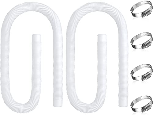 1.5 Inch Pool Hose for Above Ground Pools Diameter Pool Pump Replacement Hose 59 Inch Length Swimming Pool Hose with Hose Clamps (16 Pcs)