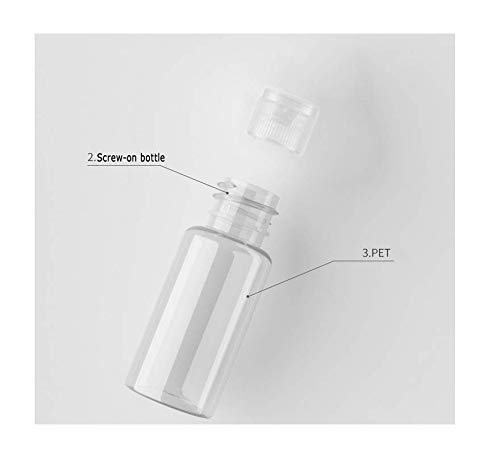 0.5oz Mini Clear Plastic Empty Bottle with Flip Cap Small Travel Bottles Storage Containers Jars for Cosmetic Sample Lotion Shower Gel Emulsion Toiletries - BPA-free - Set of 24
