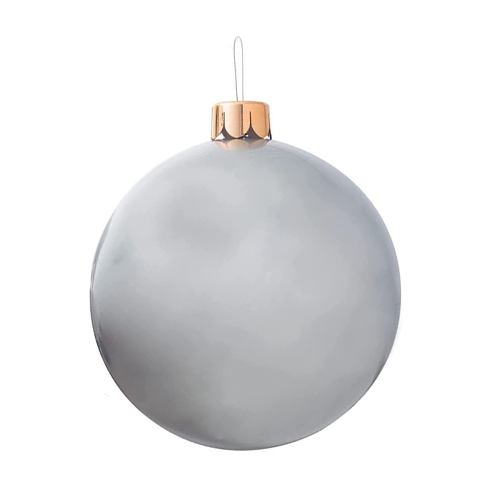 1 Set Outdoor Inflatable Toys, Giant Inflatable Christmas Ball, Bright Color Xmas Inflatable Decorated Ball, Outdoor Christmas Inflatable Balloons, Yard Decorative Balloon for Party Silver 75cm