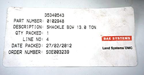 1 1/4" Shackle, 1.4" Pin, 12 Ton Bow Clevis Shackle, WLL 12T, Military Surplus, RG-31, Towing, Lifting, Pulling.