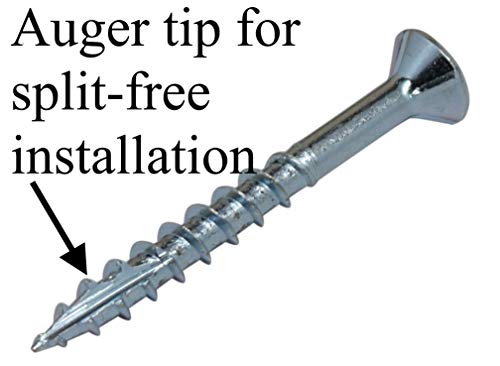 #8 x 1-1/4" Flat Head Wood Screws - #2 Philips Drive - Countersinking Nibs - Auger Point - Deep Thread Design for Cabinets & All Interior Work - Zinc Plated - 1,000 Screws