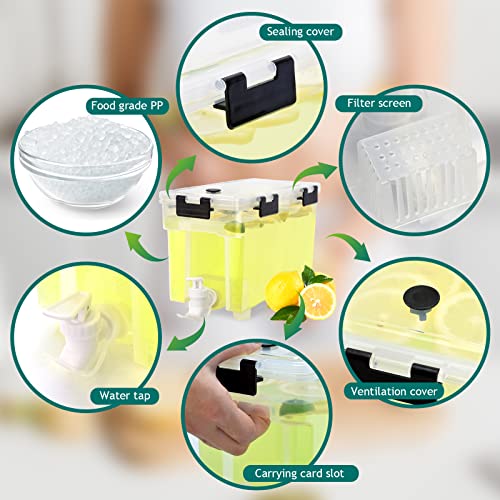 1 Gallon Drink Dispenser For Fridge,Beverage Dispenser With Spigot. Milk,Lemonade Dispenser,Juice Containers With Lids For Fridge, Parties And Dairly Use,100% Sealed And Filter screen