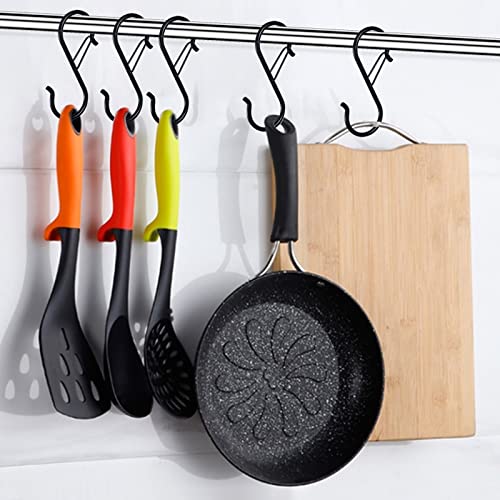 10 Pack Heavy Duty S Hooks for Hanging,3.5 inch Plant Hooks With Safety Buckle,S Shaped Hooks Kitchen Pot Rack Hooks Closet Hooks for Hanging Plants, Clothes, Kitchen Utensil, Pots and Pans, Bags