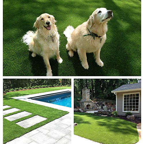 0.8inch Realistic Synthetic Artificial Grass Turf,Thick Faux Grass Indoor Outdoor Landscape Lawn Pet Dog Turf Carpet for Garden Backyard Balcony