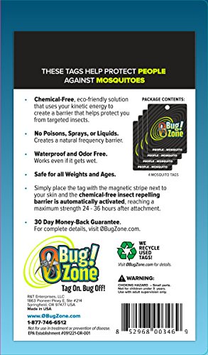 0Bug!Zone Mosquito Barrier Tags, Family Pack