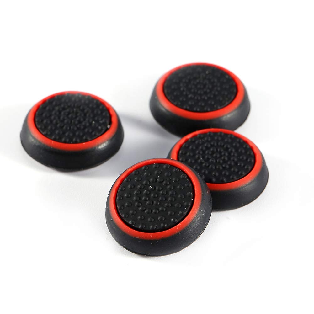 070 Cover Cap 4Pcs Replacement Silicone Controller Thumb Stick Grip Cover Joystick Cap for PS3 PS4 Xbox Thumb Stick Cover (red)