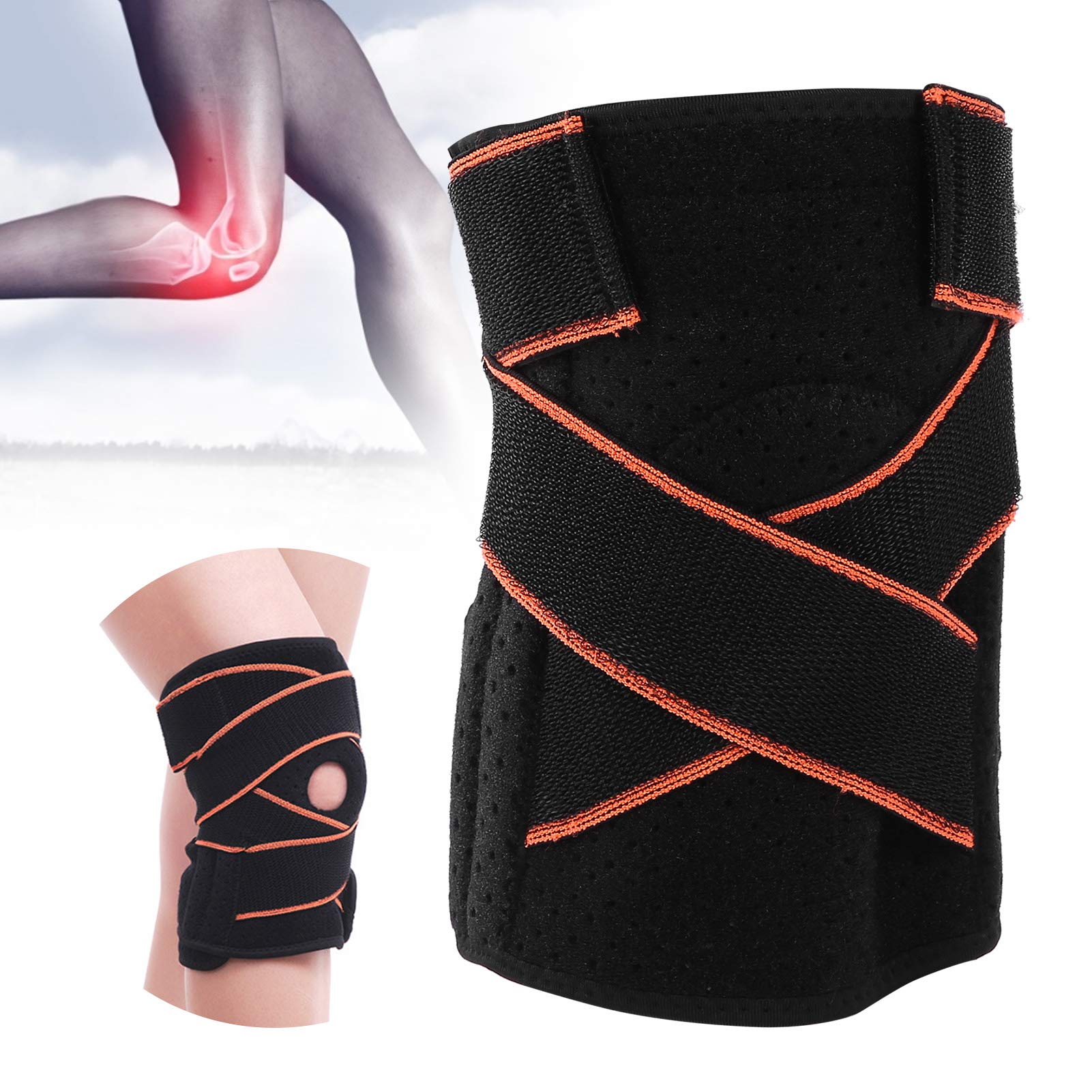 01 02 015 Knee Sleeve, Neoprene Knee Support Compression for Meniscus Injury for Sports Sprain for Arthritis for Ligament Injury