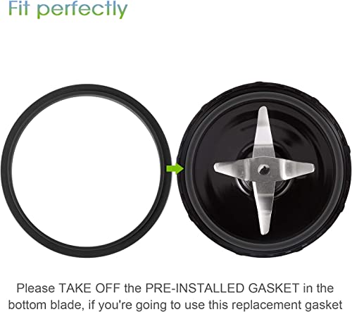 2 Cross Blades with 4 Rubber Gaskets QT Replacement Parts Compatible with 250w Magic Bullet Blender, Juicer and Mixer(Model MB1001)
