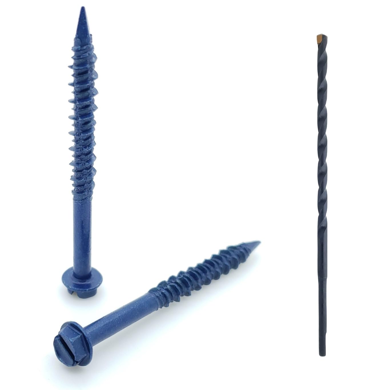 100 Qty 3/16" x 2-1/4" Hex Head Diamond Tip Concrete Screws to Anchor Masonry, Block & Brick (BCP488)