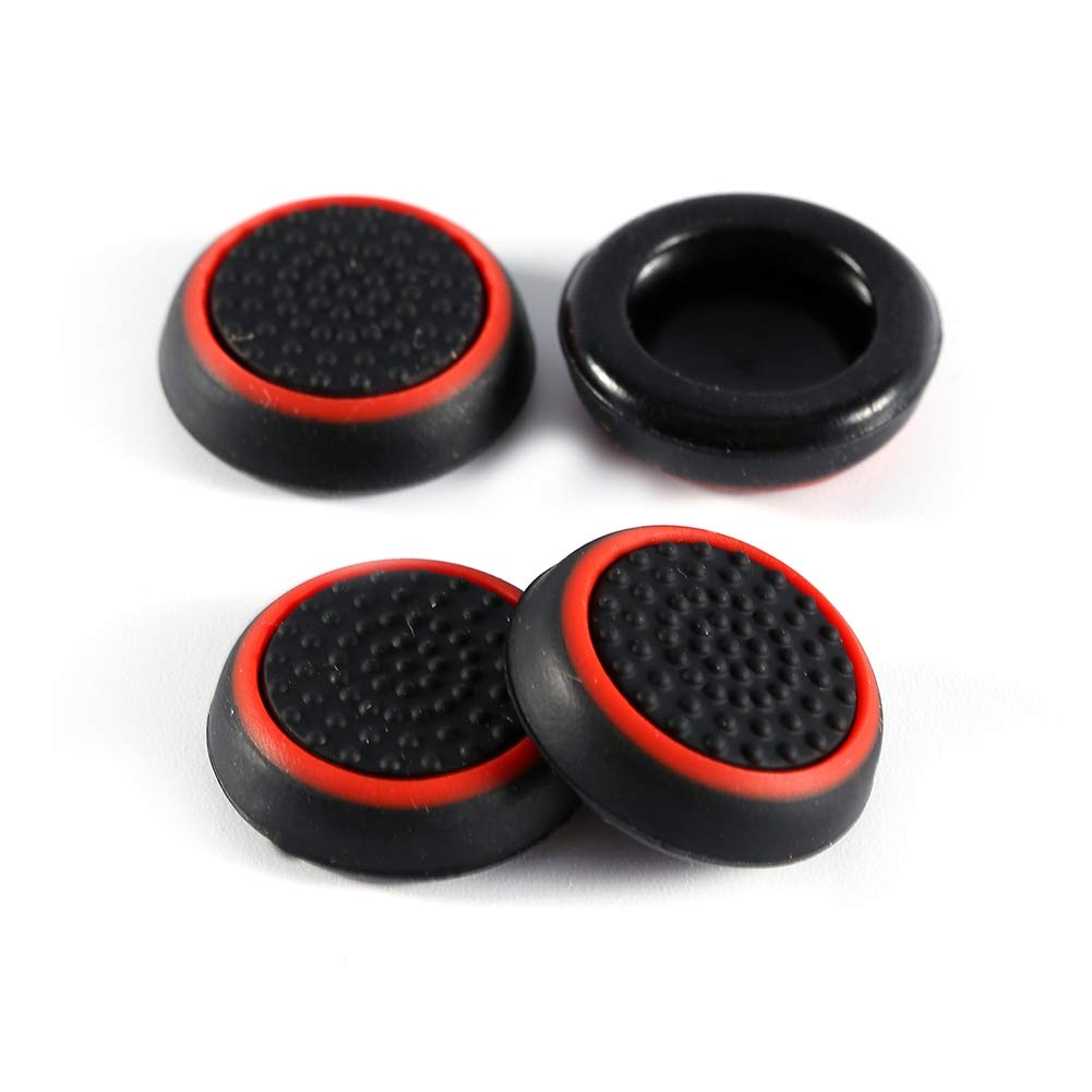 070 Cover Cap 4Pcs Replacement Silicone Controller Thumb Stick Grip Cover Joystick Cap for PS3 PS4 Xbox Thumb Stick Cover (red)